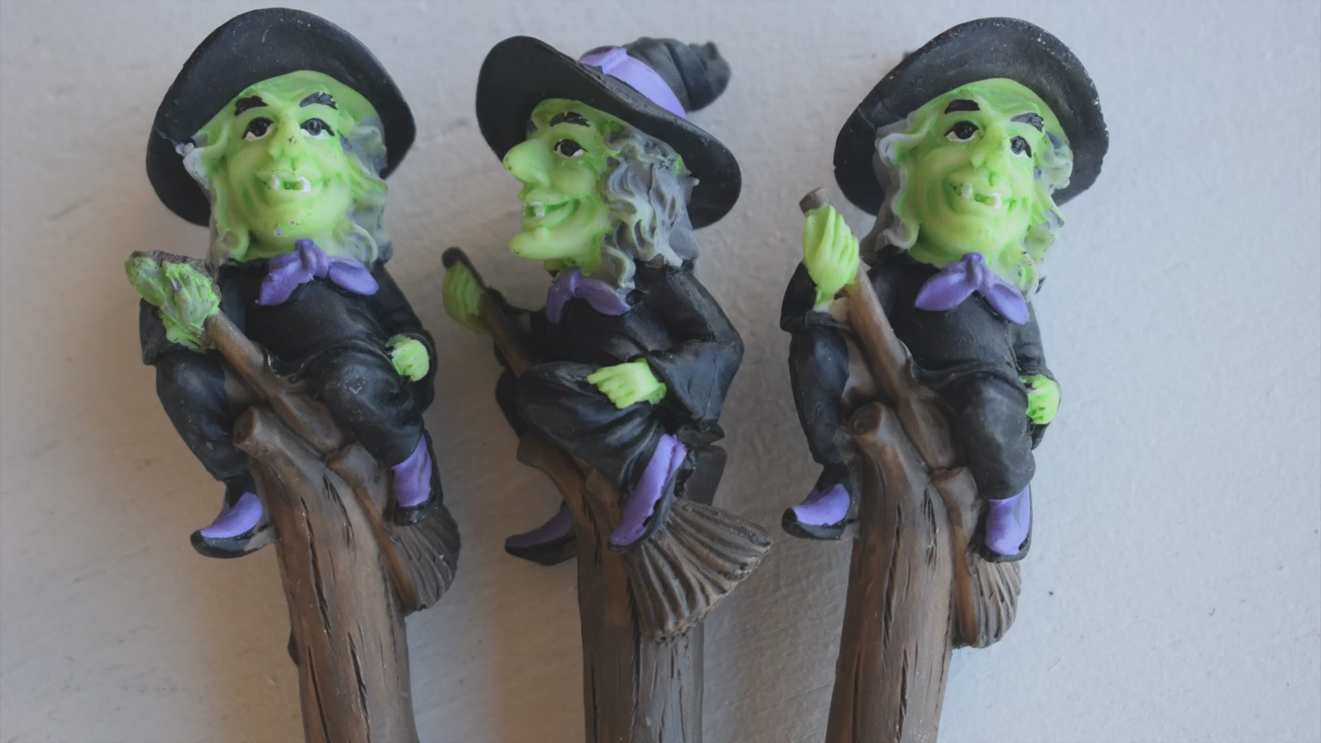 Green & Purple WITCH PEN Flying on Broomstick Besom – Beckoning Broom